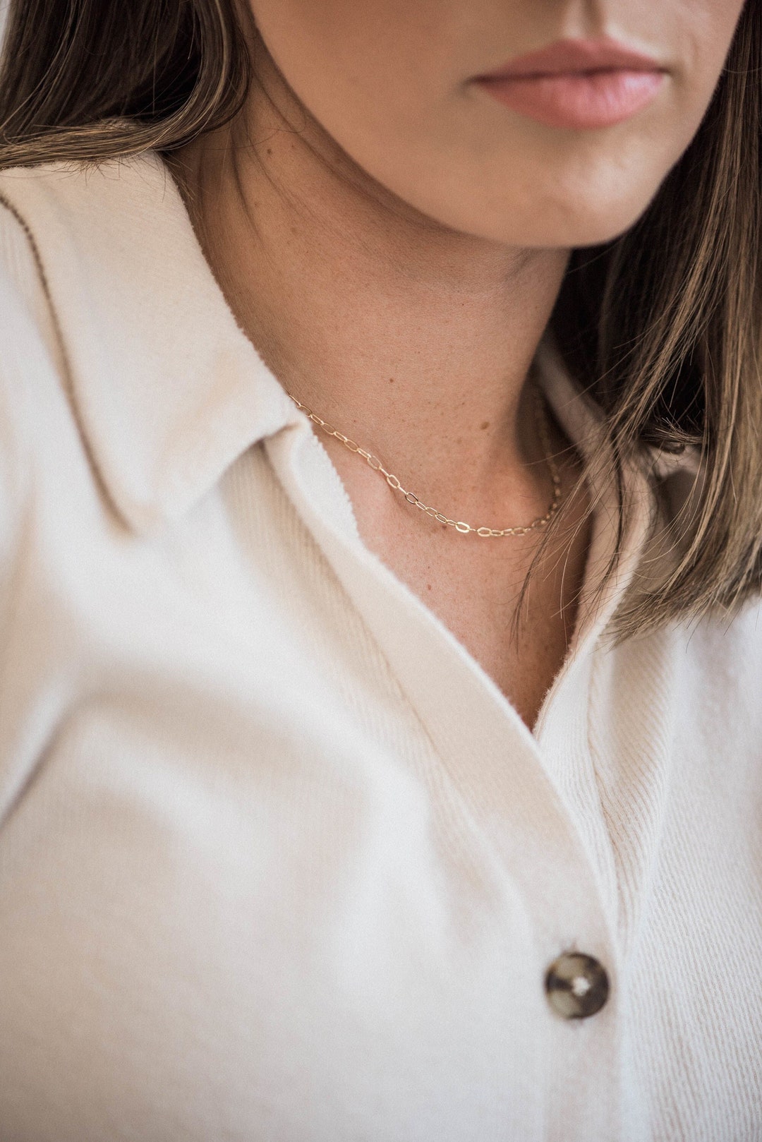 Small Paperclip Necklace • Clip Chain Necklace • Layering Necklace ...