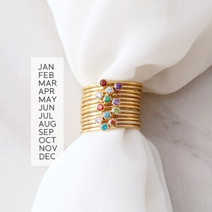 Birthstone Stacking Ring • Dainty Birthstone Ring • Birthstone Ring ...