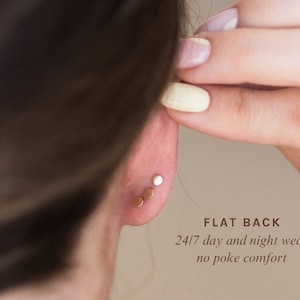 Tiny Star Flat Back Stud - Titanium Earrings, Threadless Push Pin ...