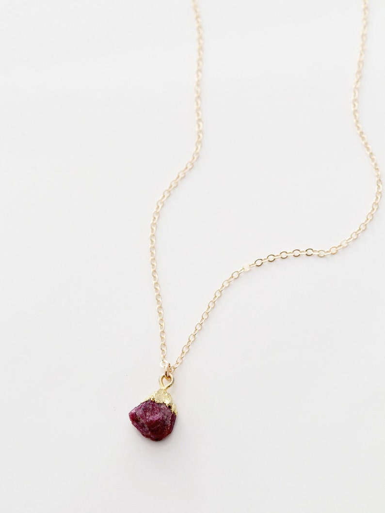 Ruby Necklace Natural Ruby Gemstone Necklace July - Etsy