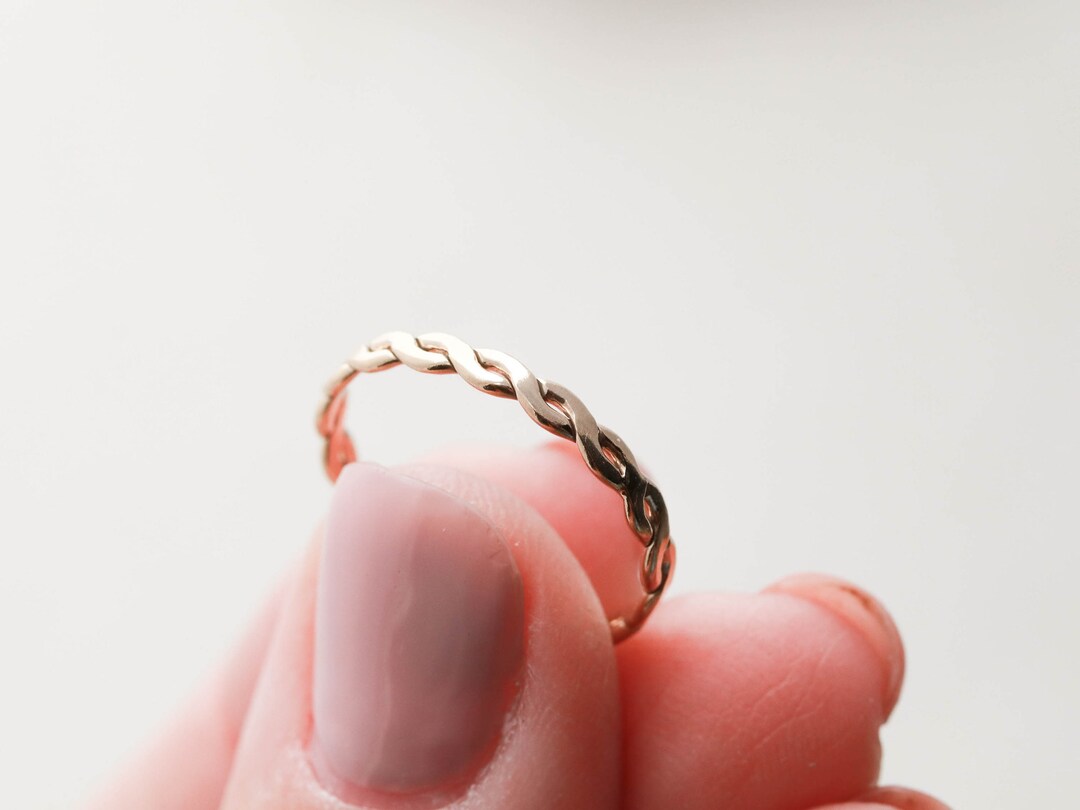 Braid Ring • Stackable Rings • Minimalist Ring • stacking Rings • Midi Ring • Girl's Rings ...