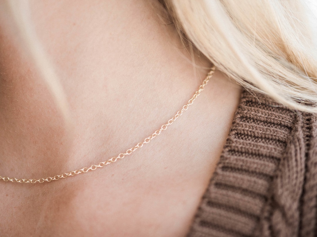 Rolo Chain Necklace • Layering Necklace • Dainty Necklace • Delicate ...