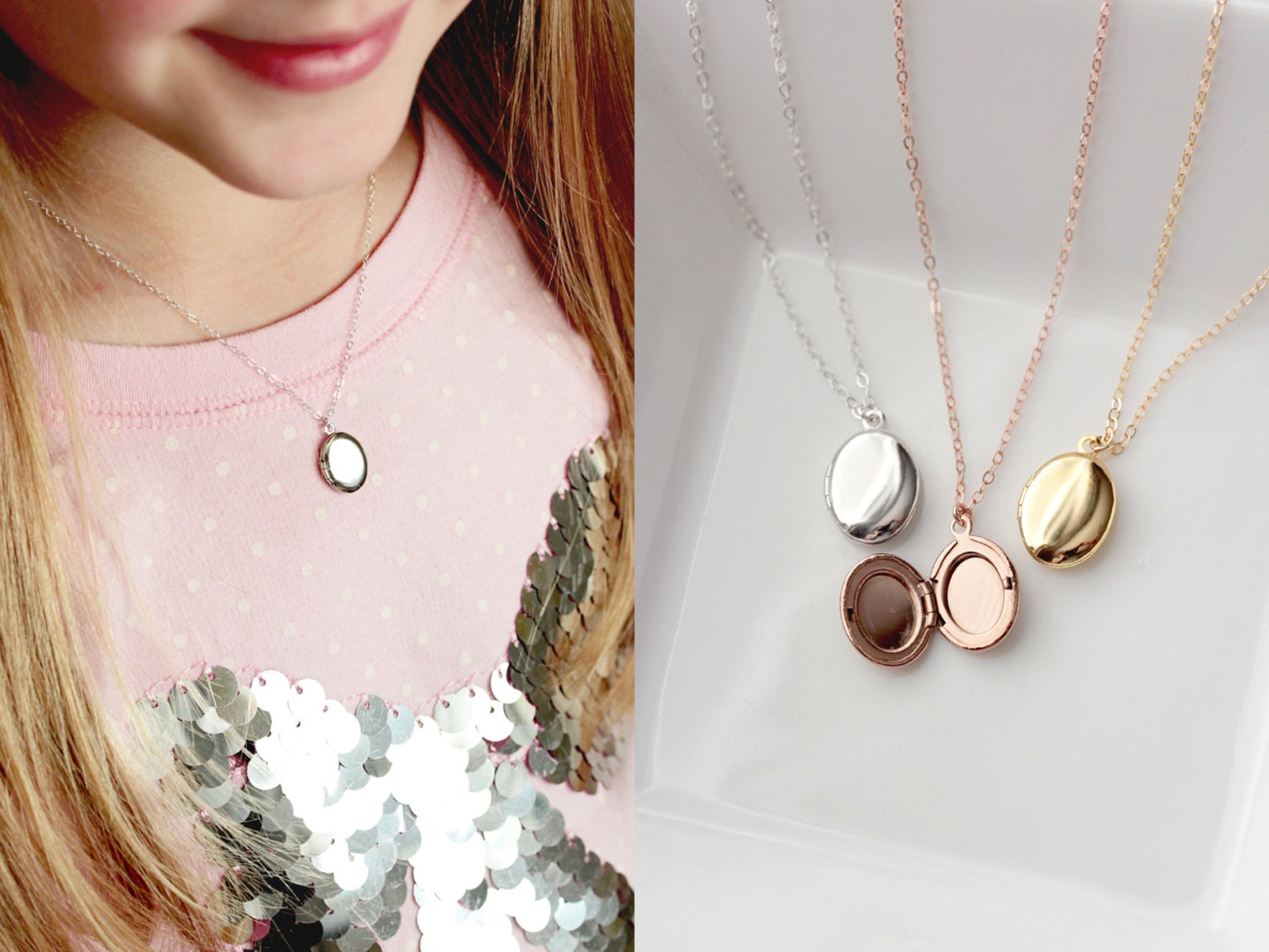 Girls Locket Gold Locket Silver Locket Photo Locket - Etsy