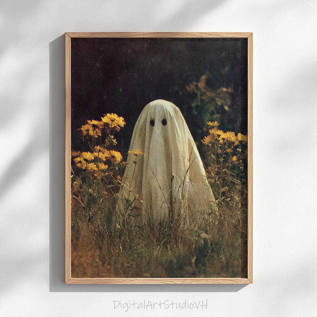 Vintage Printable Rustic Ghost Landscape - Moody Autumn Art With ...