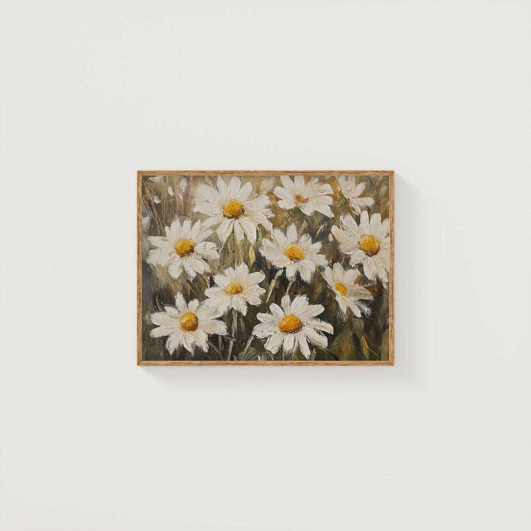 Daisy Painting Style Art Vintage Art Cottage Core PRINTABLE Nursery ...