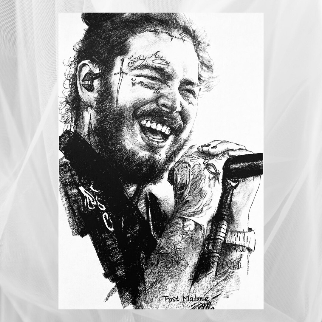 Charcoal Drawing: "post Malone (vol. 1)" - Etsy