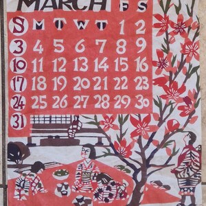 Jan April Individual Calendar Pages Exquisite Mingei Stencil Dyed ...