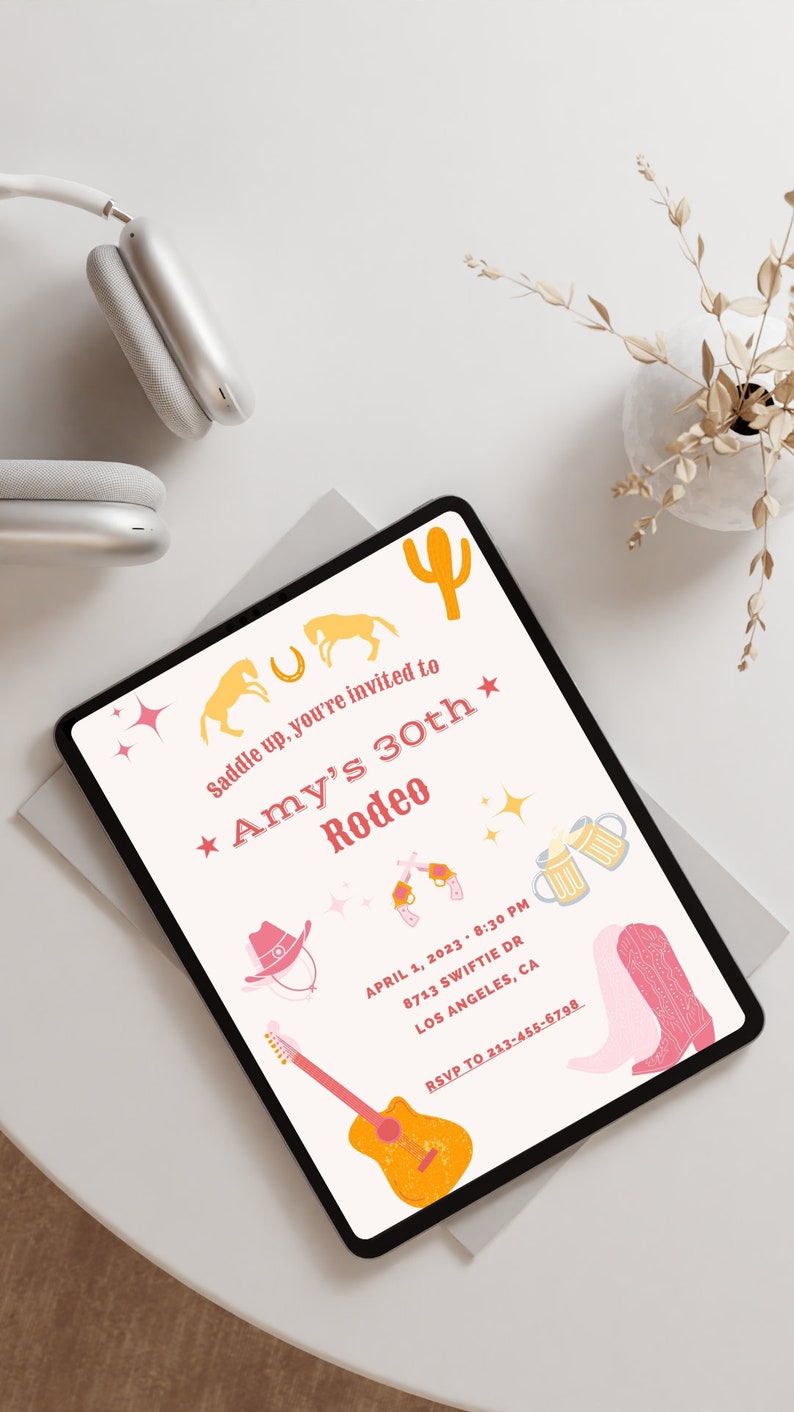 Custom Rodeo-themed Party Invitation Digital Print for Birthdays ...