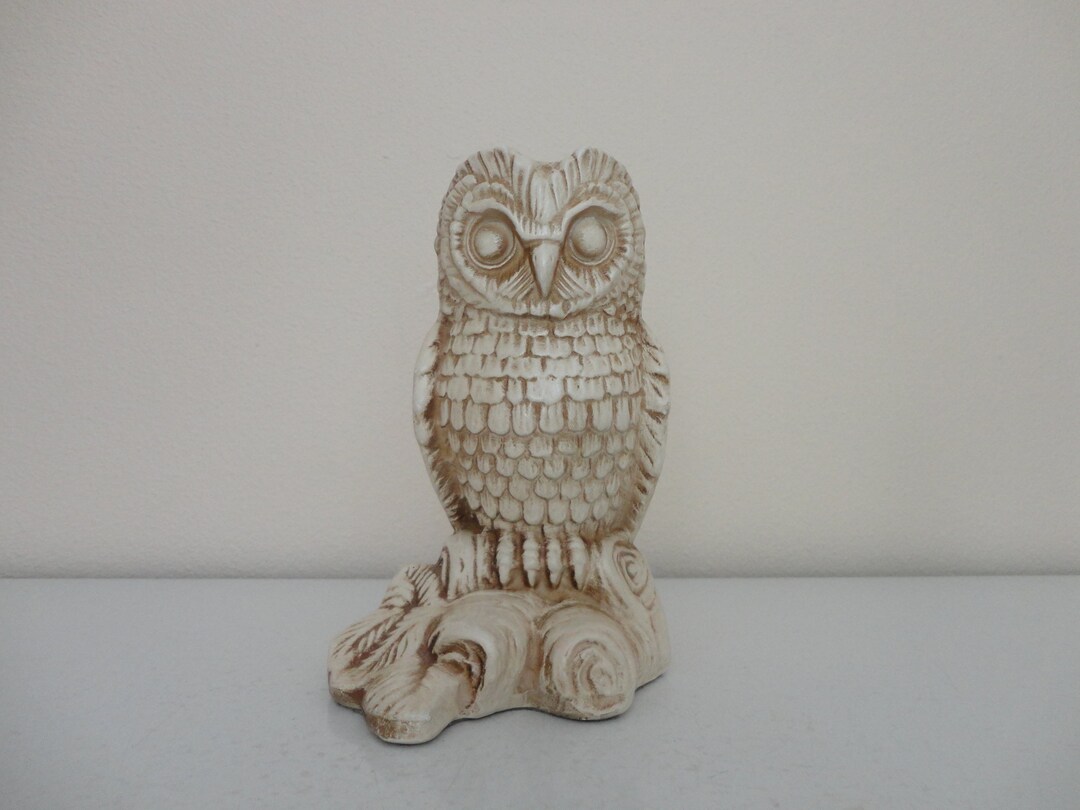 VINTAGE Ivory White OWL BOOKEND - Owl Decor - Owl Collectible - Kid's ...