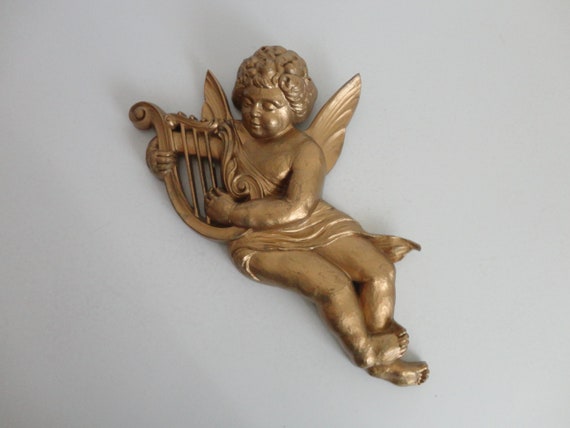 VINTAGE 1963 ANGEL With Harp Wall DECOR Mcmlxii c Dart | Etsy