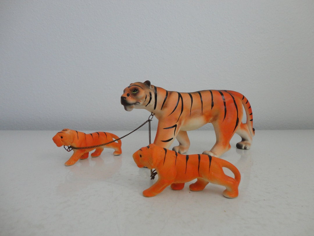 VINTAGE Mid Century Ceramic Set of 3 TIGER FIGURINES - Brinn's ...