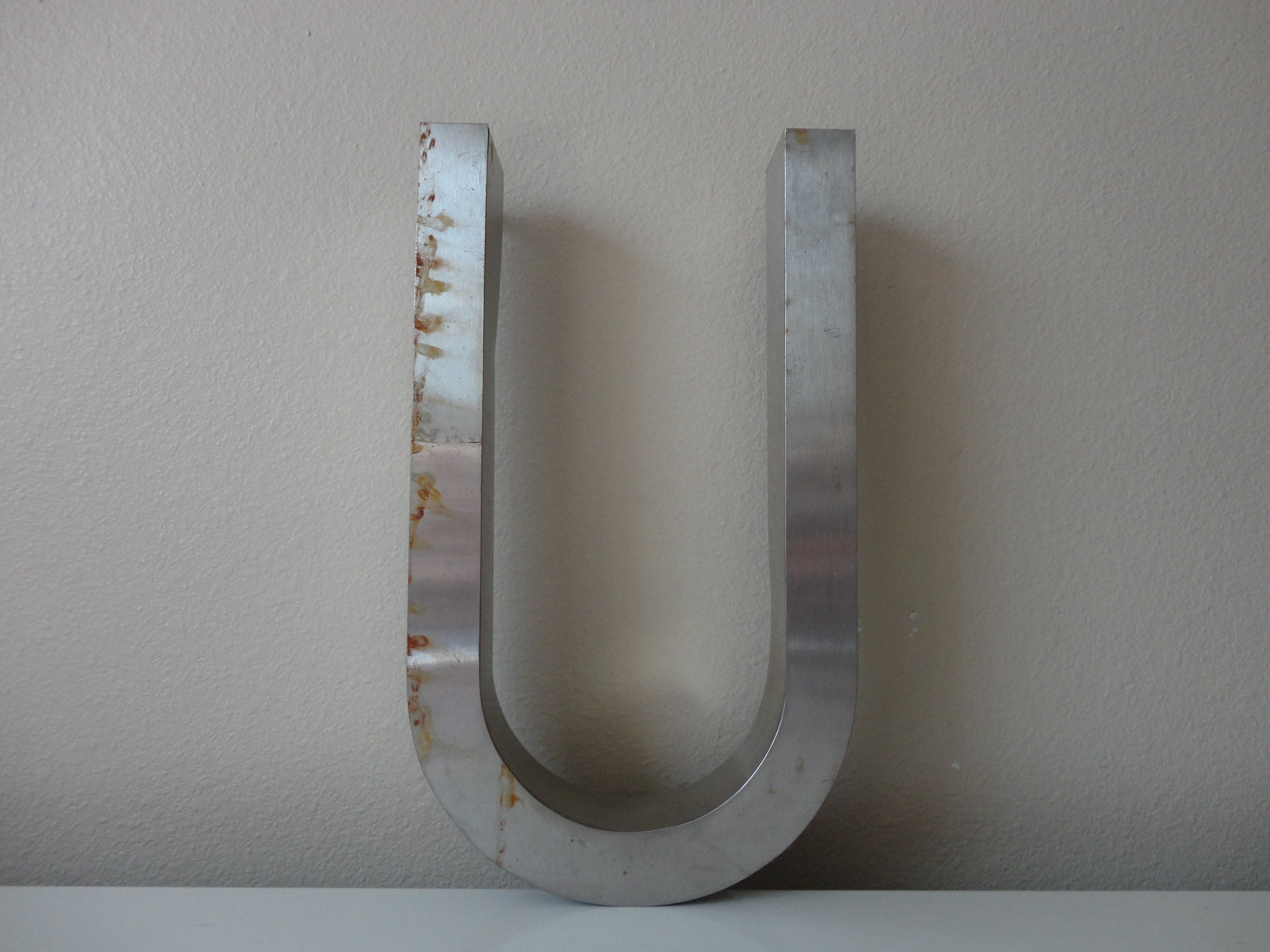 VINTAGE silver tone metal LETTER U signage sign capital - Etsy Nederland