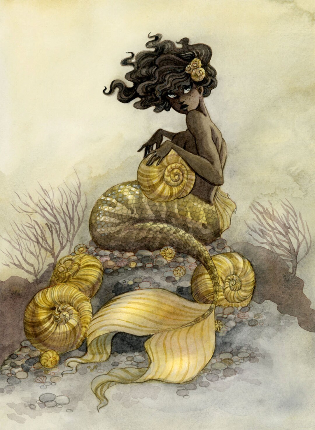 Sea Snail Mermaid - 8x10 Print or 11x14 - Etsy