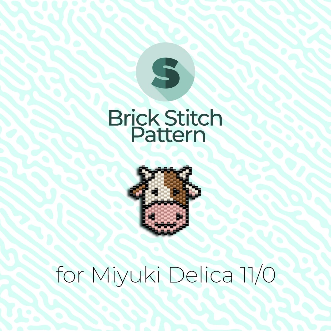 Cow Brick Stitch Pattern and Peyote Pattern - for Miyuki Seed Beads 11/ ...