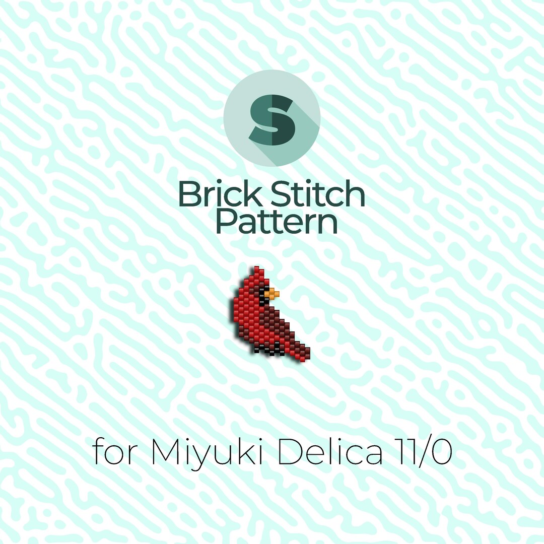Mini Cardinal Brick Stitch Pattern and Peyote Pattern - for Miyuki Seed ...