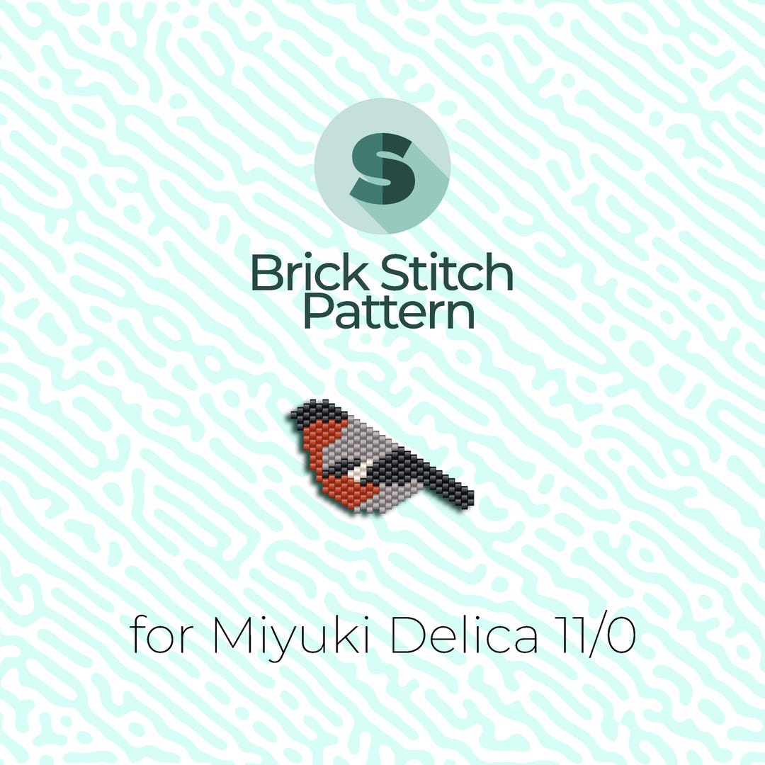Bullfinch Bird Brick Stitch Pattern and Peyote Pattern - for Miyuki ...