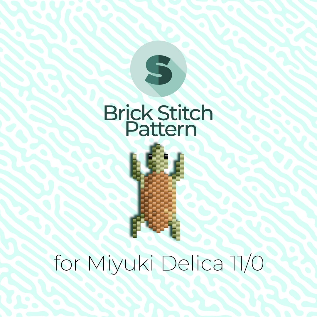 Little Sea Turtle Brick Stitch Pattern and Peyote Pattern - for Miyuki ...