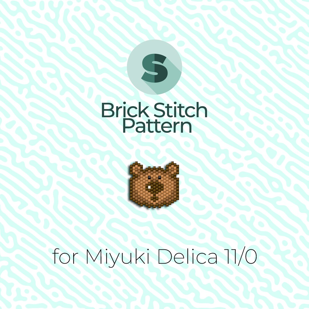 Mini Teddy Bear Brick Stitch Pattern and Peyote Pattern - for Miyuki ...