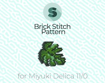 Magenta Hibiscus Brick Stitch Pattern and Peyote Pattern for Miyuki ...