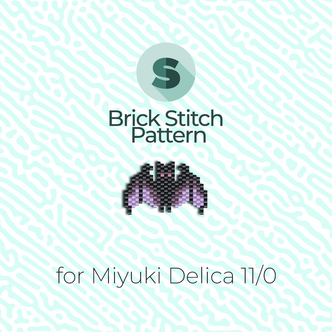 Spooky Bat Brick Stitch Pattern and Peyote Pattern - for Miyuki Seed ...
