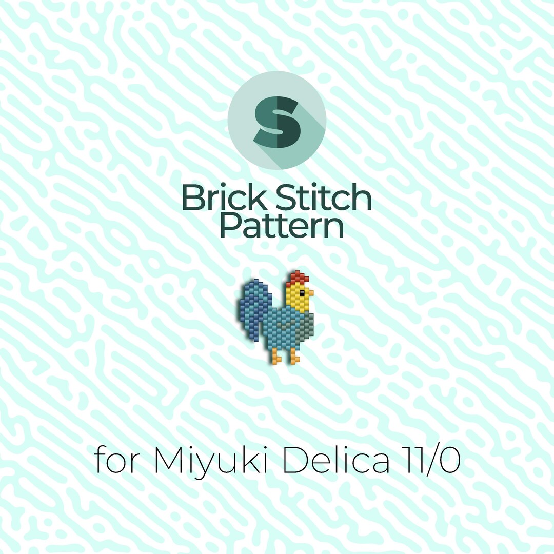 Chicken Rooster Brick Stitch Pattern and Peyote Pattern - for Miyuki ...