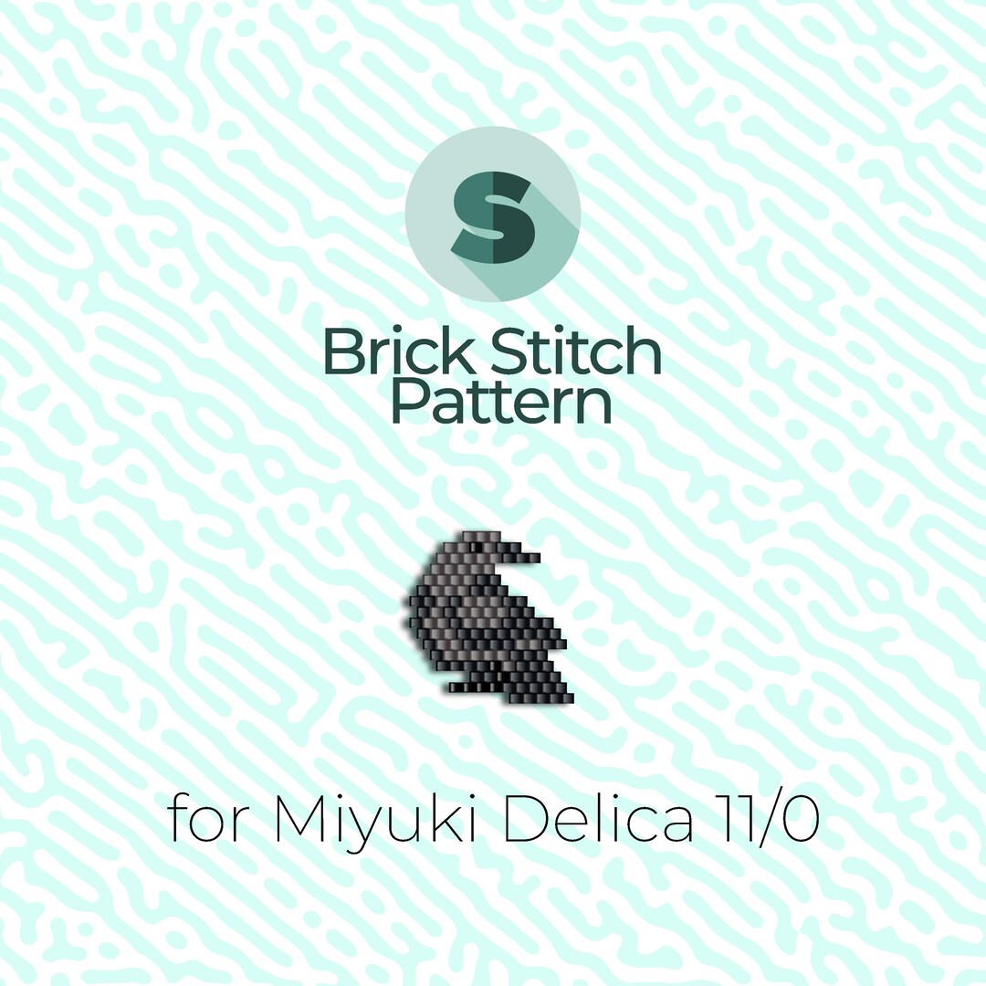 Mini Raven Crow Brick Stitch Pattern and Peyote Pattern - for Miyuki ...