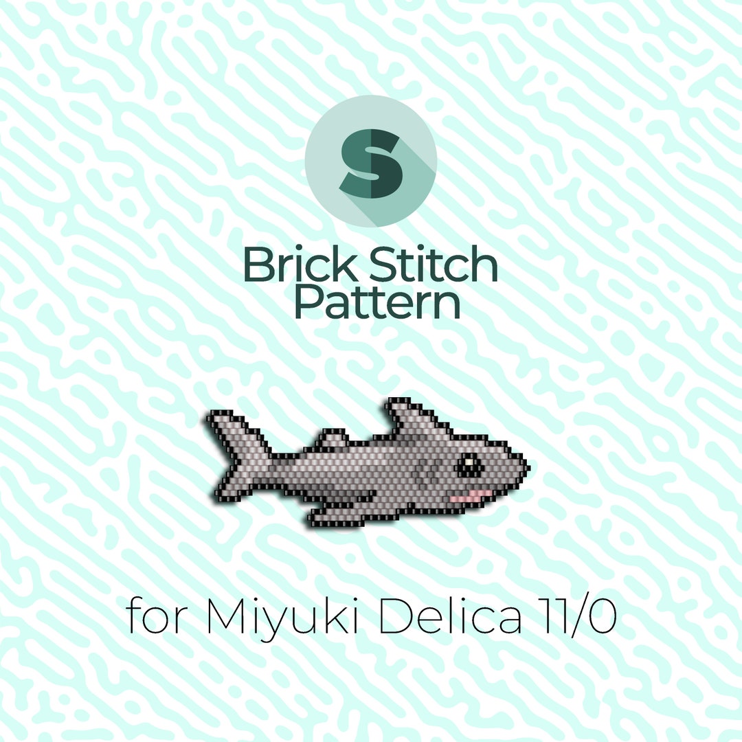 Cute Shark Brick Stitch Pattern and Peyote Pattern - for Miyuki Seed ...