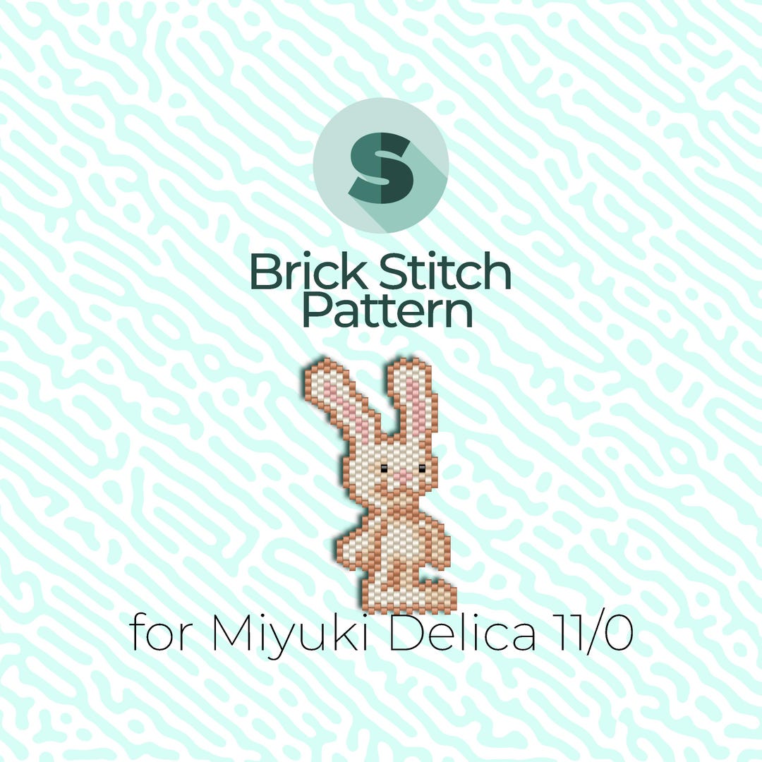 Happy Hare Rabbit Brick Stitch Pattern and Peyote Pattern - for Miyuki ...