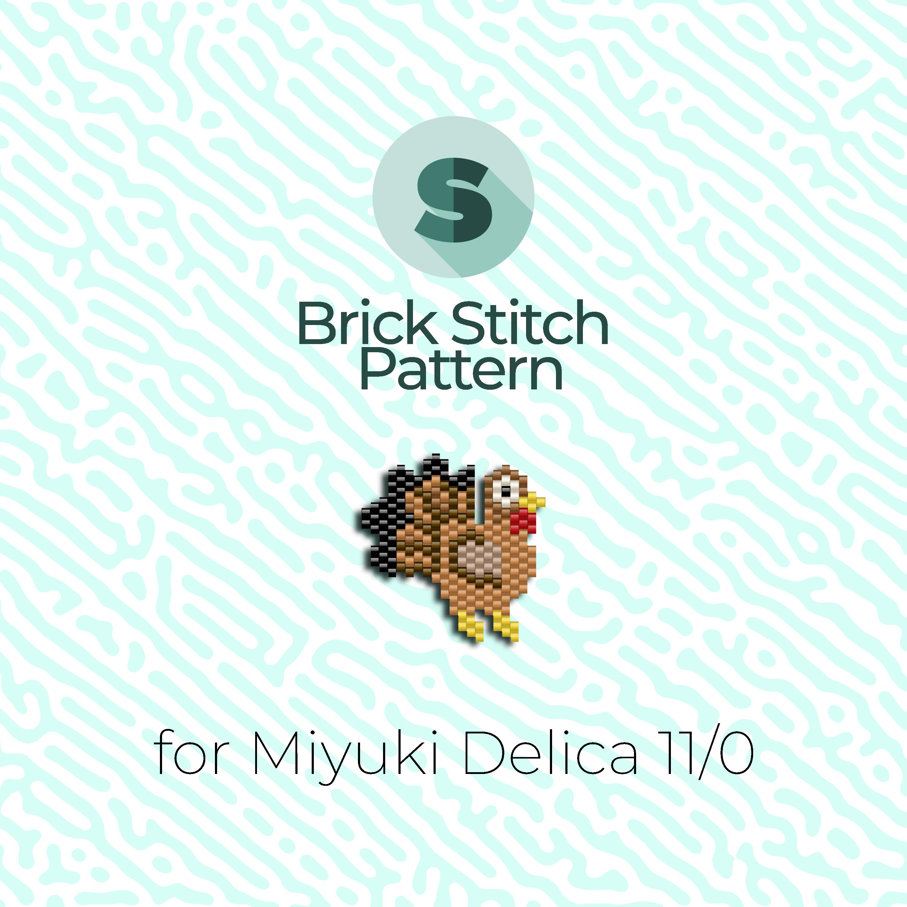 Turkey Brick Stitch Pattern and Peyote Pattern - for Miyuki Seed Beads ...