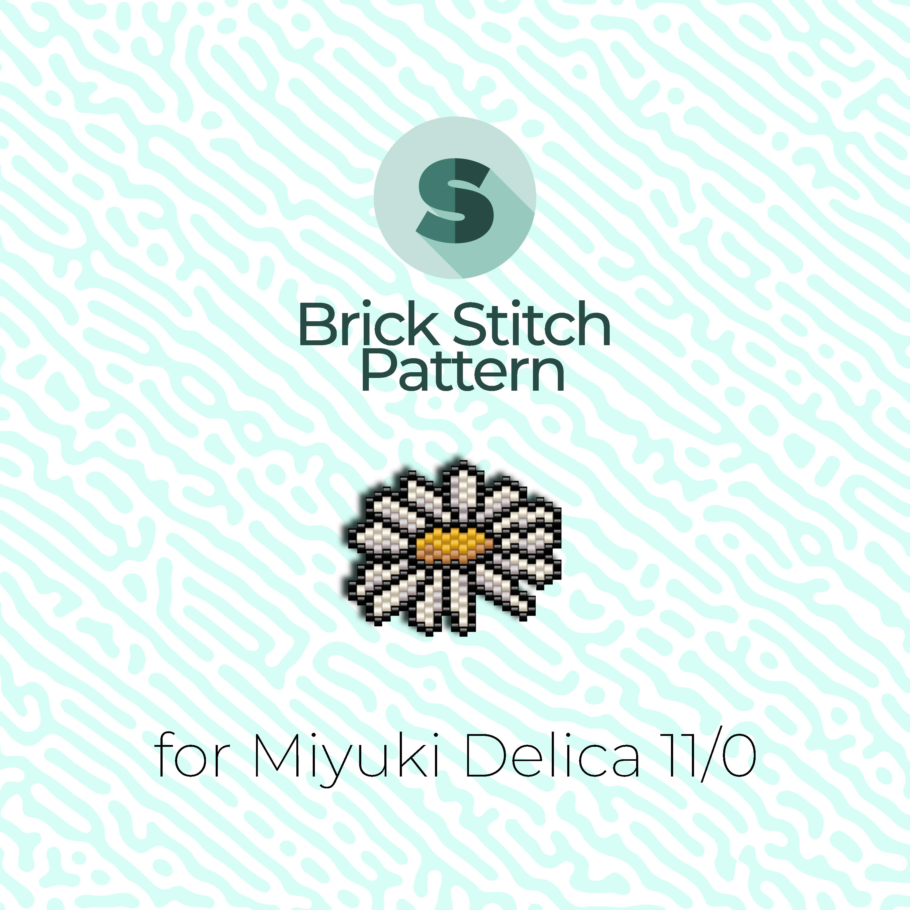 Daisy Brick Stitch Pattern and Peyote Pattern - for Miyuki Seed Beads ...