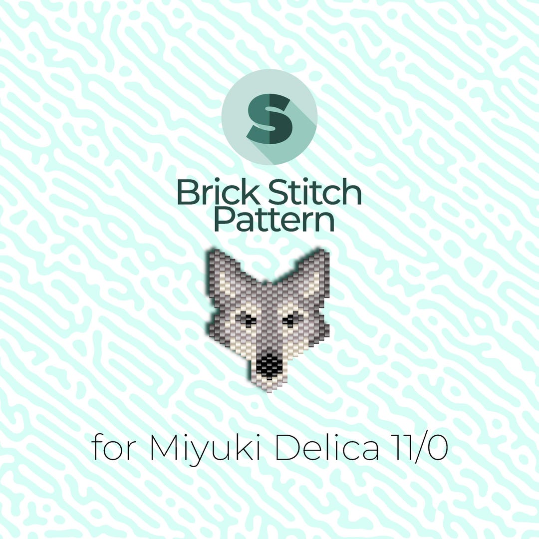Wolf Brick Stitch Pattern and Peyote Pattern - for Miyuki Seed Beads 11 ...