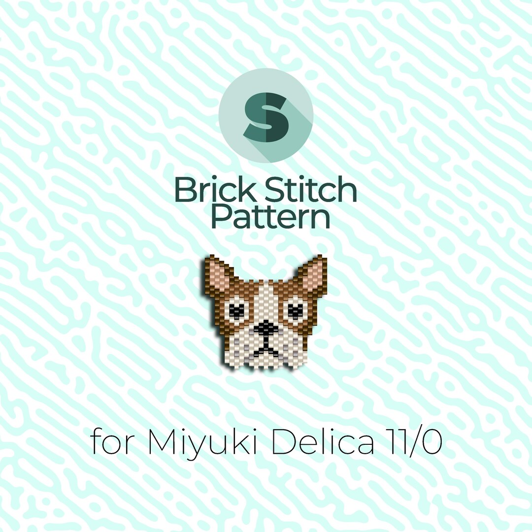 Frenchie Brick Stitch Pattern and Peyote Pattern - for Miyuki Seed ...
