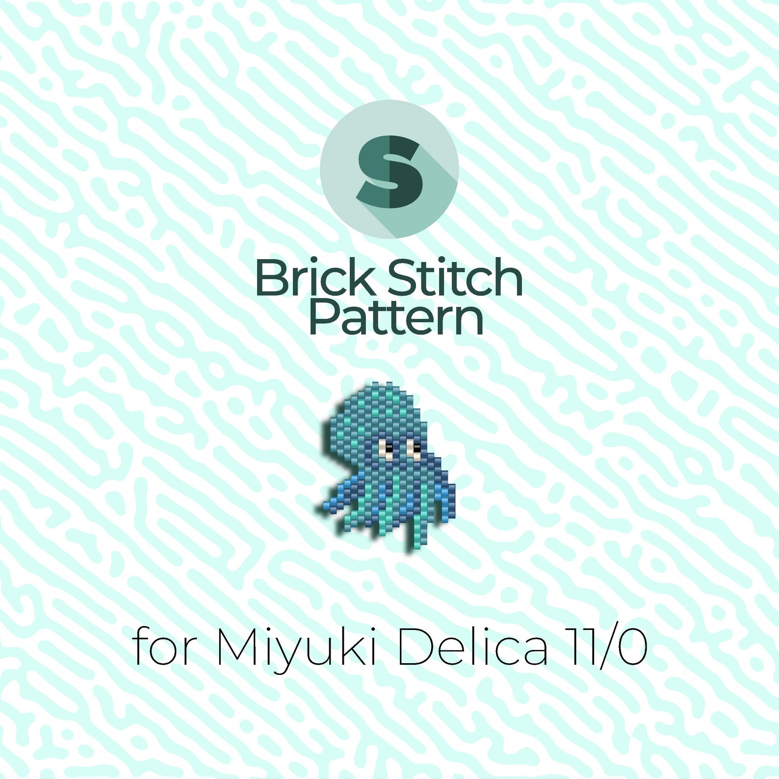 Blue Octopus Brick Stitch Pattern and Peyote Pattern - for Miyuki Seed ...