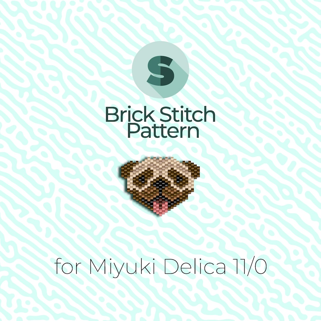 Pug Brick Stitch Pattern and Peyote Pattern - for Miyuki Seed Beads 11/ ...