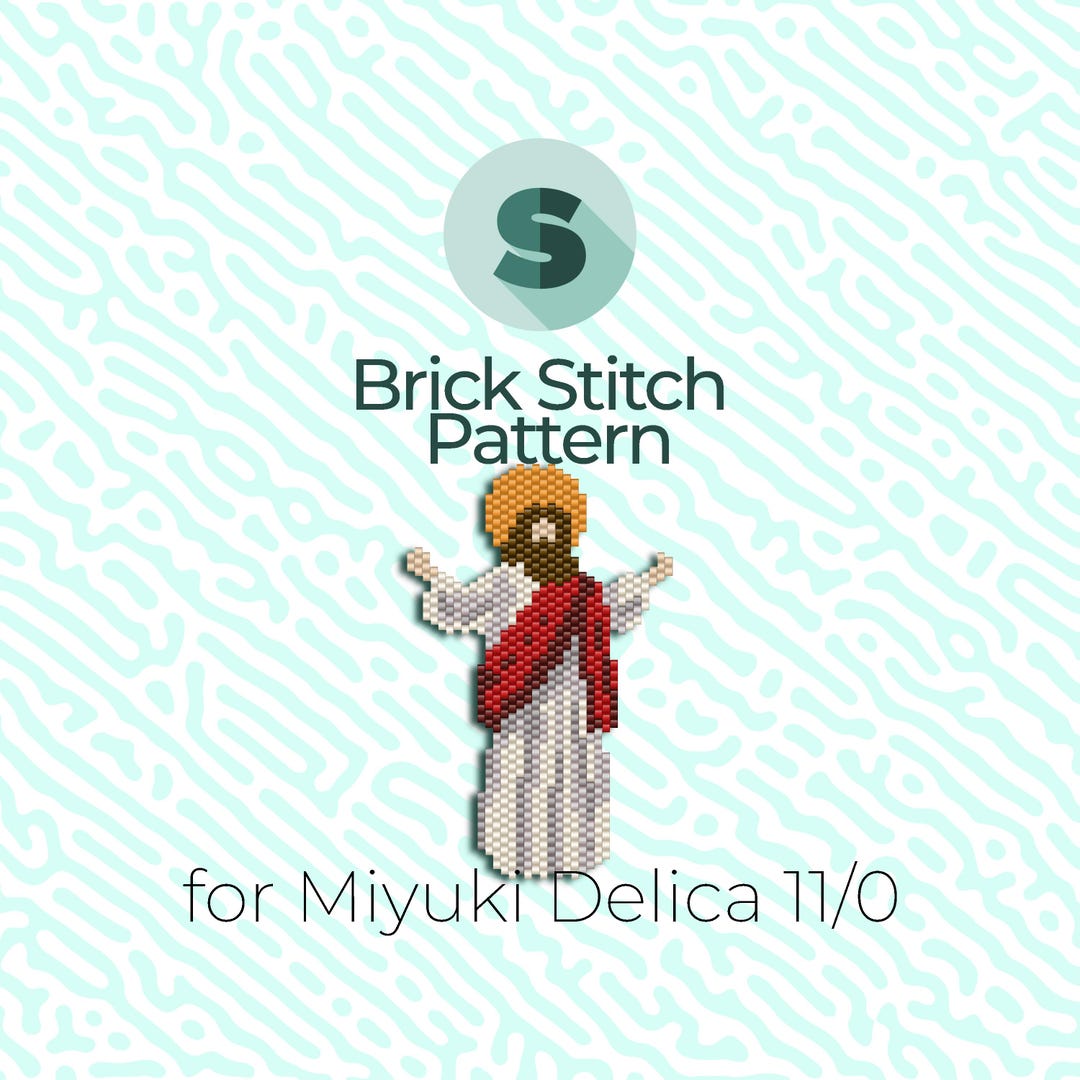 Jesus Brick Stitch Pattern and Peyote Pattern - for Miyuki Seed Beads ...