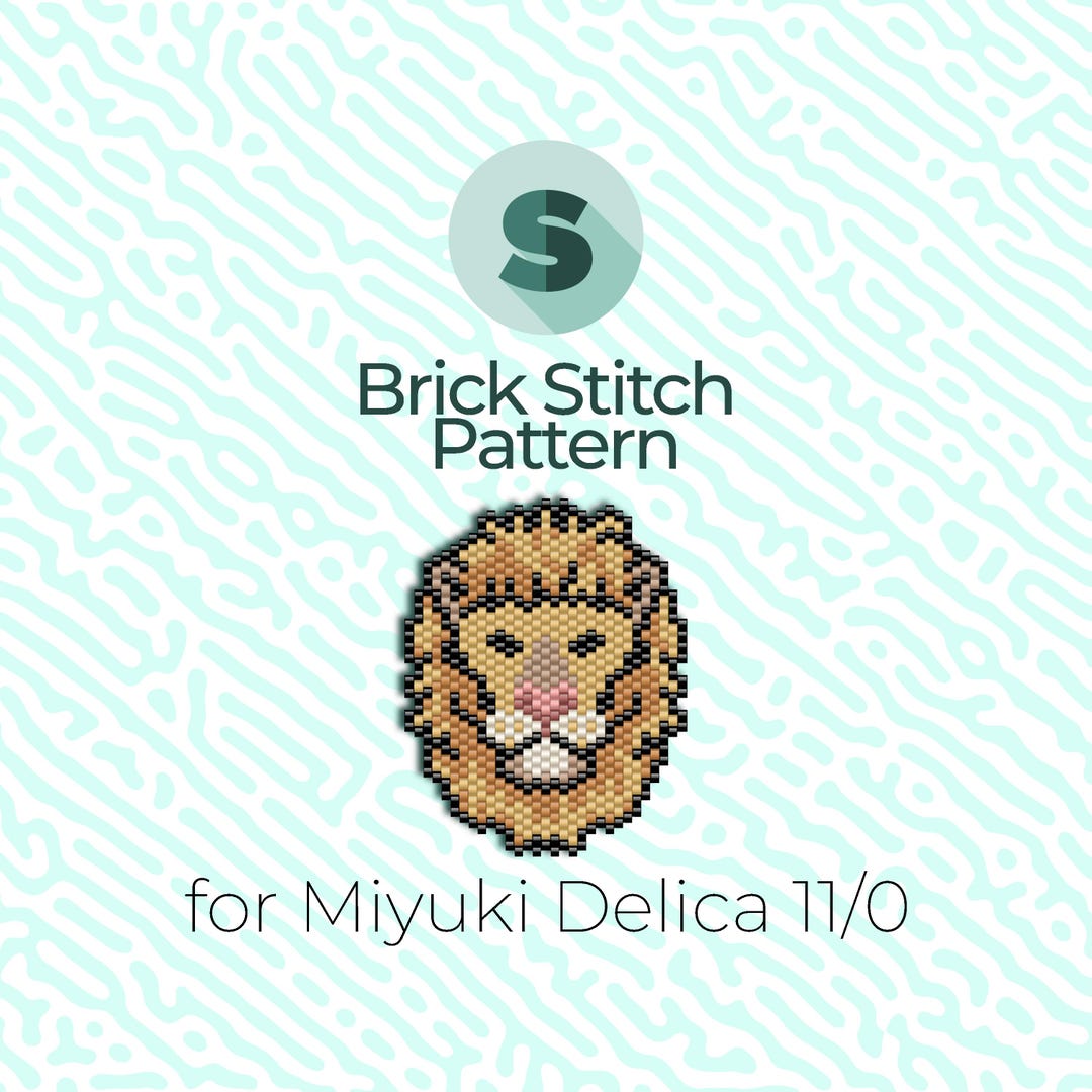 Lion Brick Stitch Pattern and Peyote Pattern - for Miyuki Seed Beads 11 ...