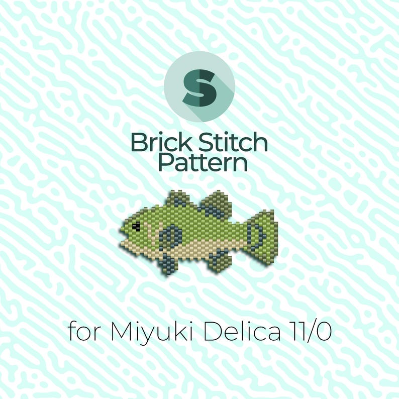 Bass Fish Brick Stitch Pattern and Peyote Pattern - for Miyuki Seed ...
