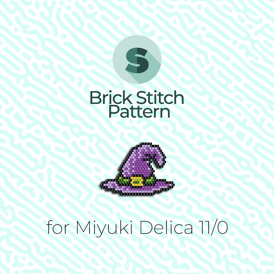 Witch Hat Brick Stitch Pattern and Peyote Pattern - for Miyuki Seed ...