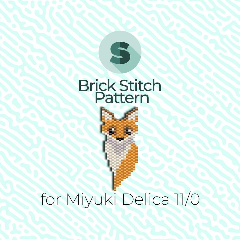 Cute Fox Brick Stitch Pattern and Peyote Pattern for Miyuki Seed Beads ...