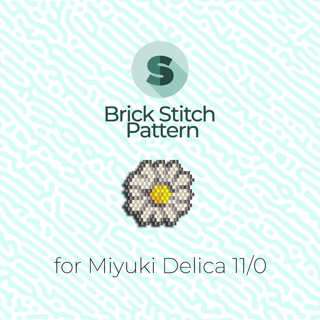 Daisy Brick Stitch Pattern and Peyote Pattern for Miyuki Seed Beads 11/ ...