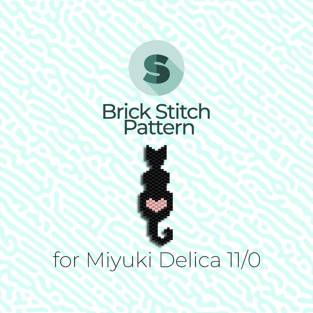 Love Cats Brick Stitch Pattern and Peyote Pattern - for Miyuki Seed ...