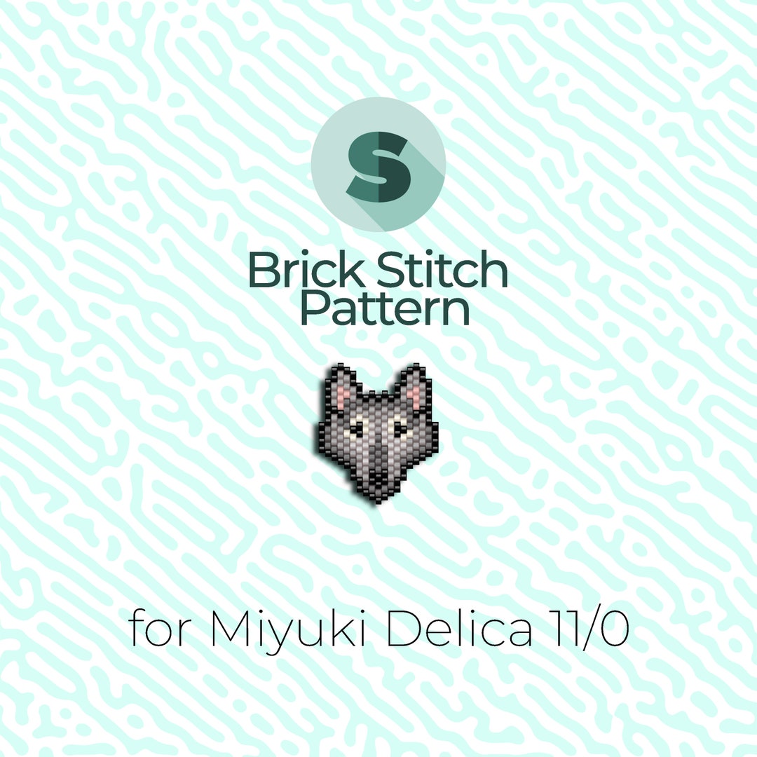 Grey Wolf Brick Stitch Pattern and Peyote Pattern - for Miyuki Seed ...