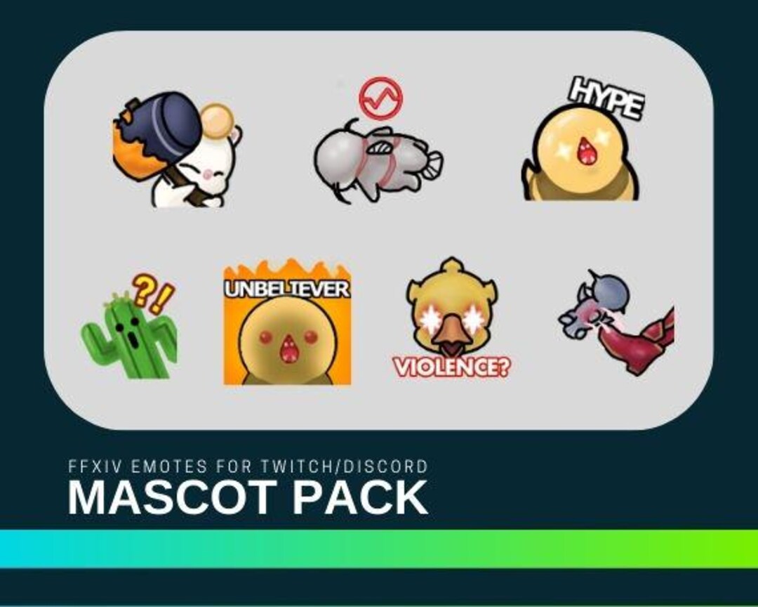 FFXIV Mascot Emotes for Twitch and Discord - Etsy