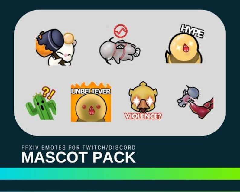 FFXIV Mascot Emotes for Twitch and Discord - Etsy