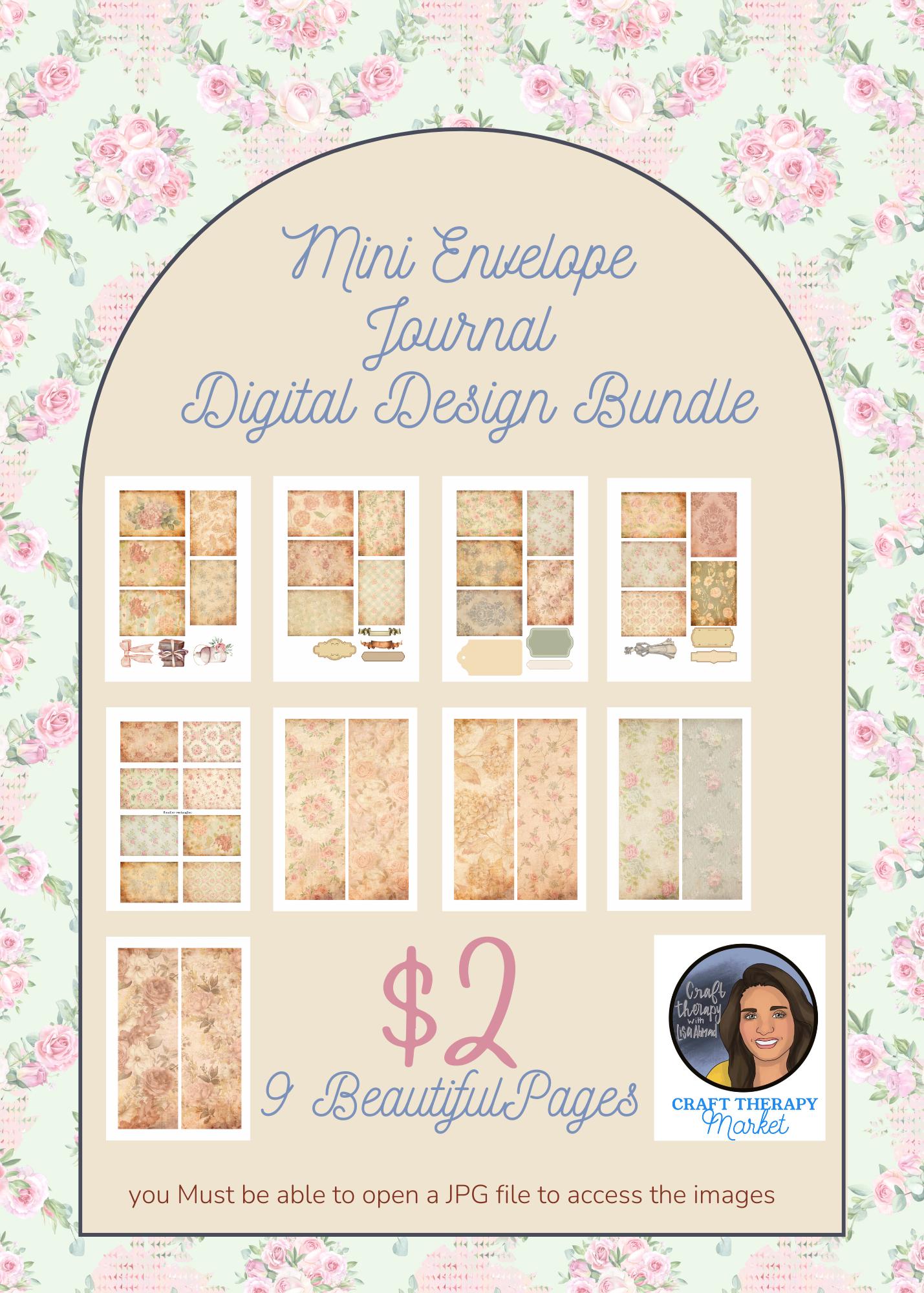 Mini Envelope Journal Digital Design Bundle - Etsy