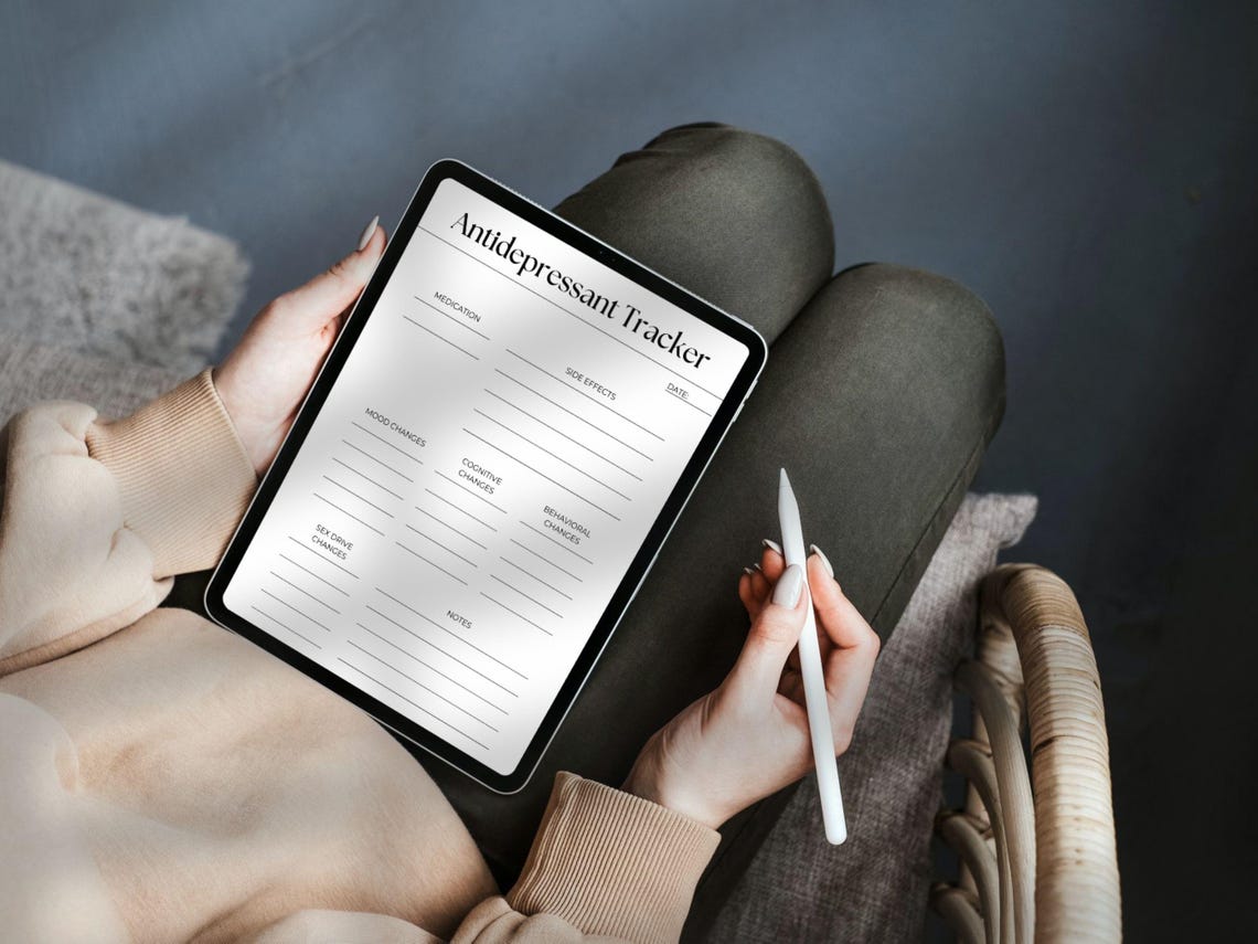 Printable Antidepressant Tracker, Daily Medication Tracker, Side ...