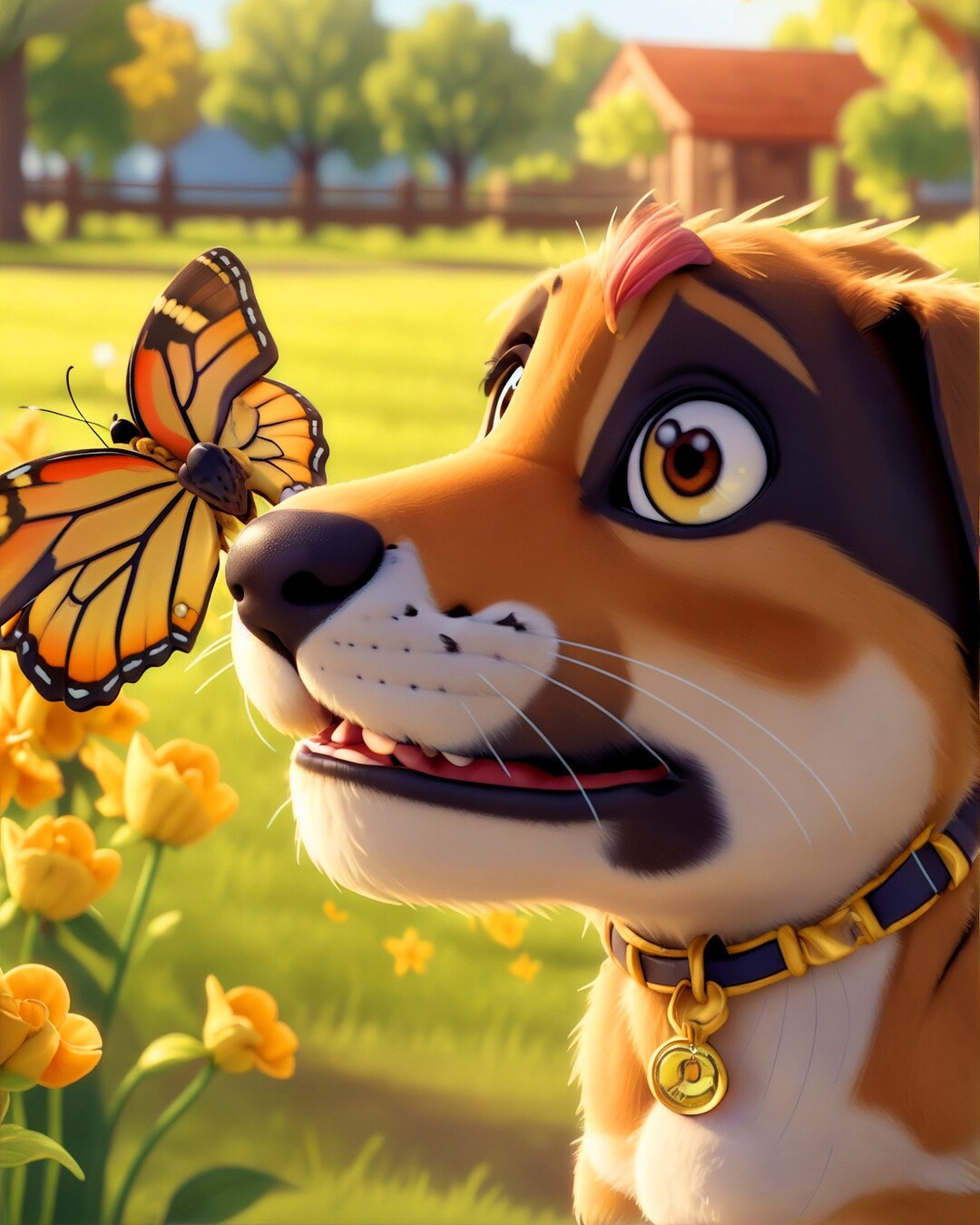 The Puppy and the Butterfly 006 - Etsy