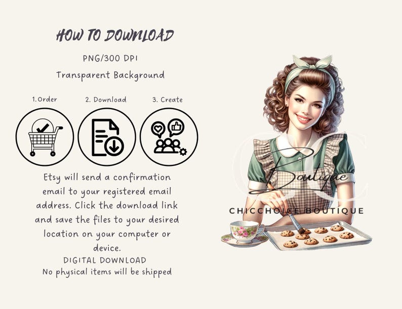 Vintage Glam Watercolor Clipart: Retro Woman Illustrations (PNG, SVG ...