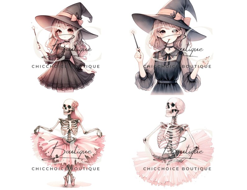 Watercolor Pastel Halloween Clipart Bundle 64 Cute Spooky Pngs Pumpkins ...