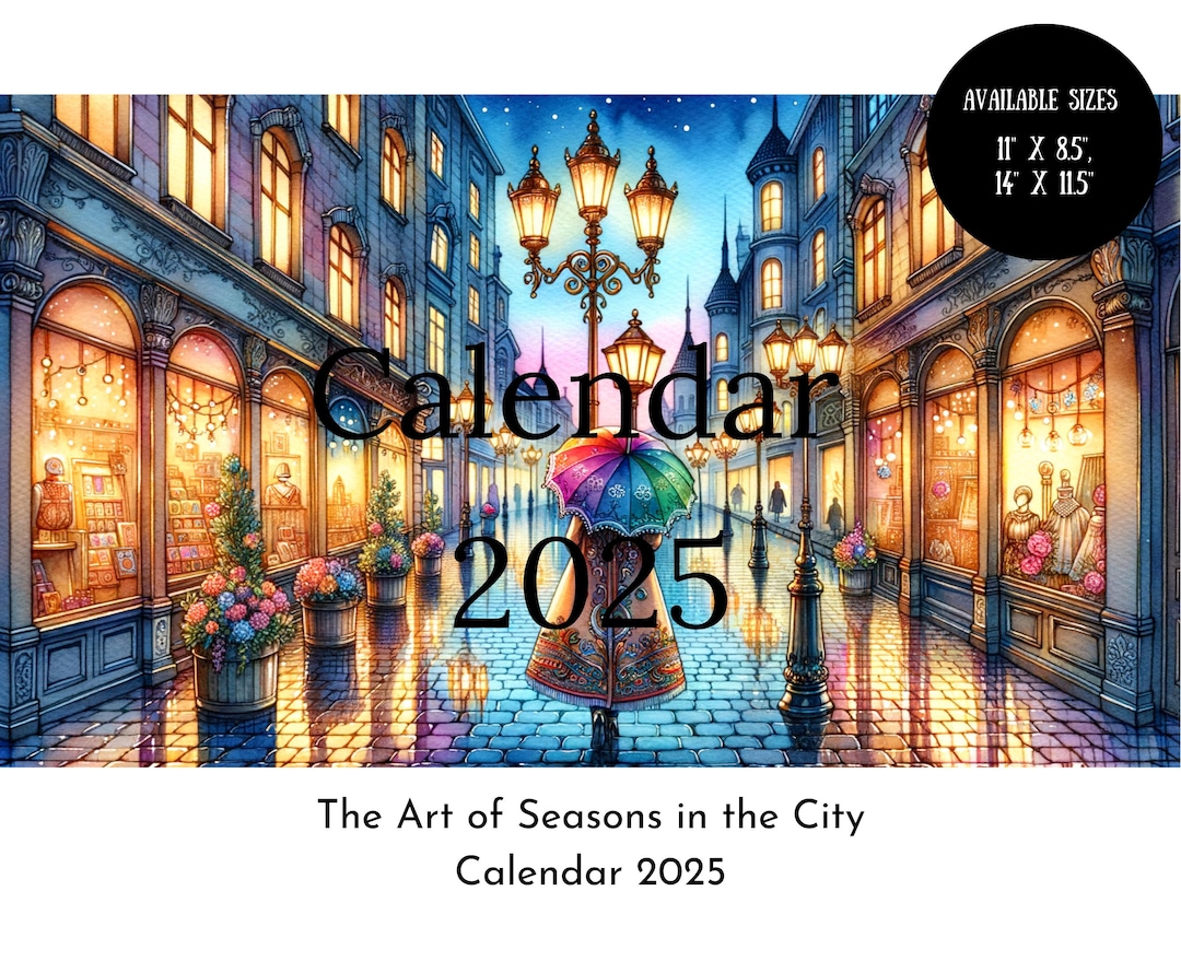 2025 Wall Calendars, Urban Elegance City Scenes, Vibrant Season Art ...